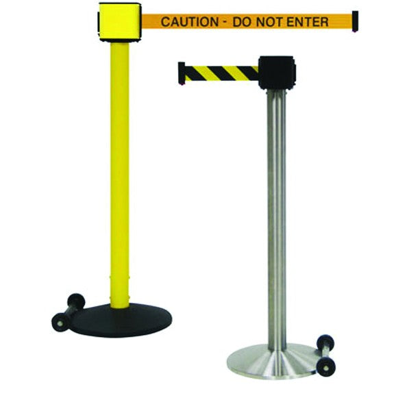 30' Yellow Retractable Stanchion "Black and Yellow Diagonal" – Energy ...