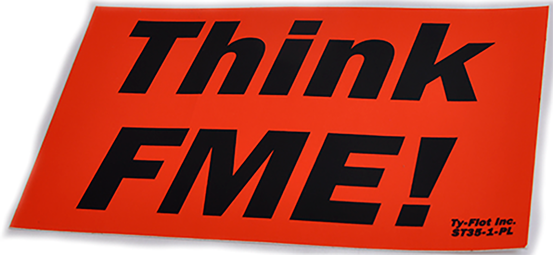 3"x5" Orange Think FME! Stickers- 50/Pkg. Old part no. ST35-1 – Energy ...