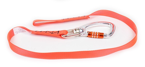 Orange 48 inch web lanyard with triple action lock & Swivel with loop ...